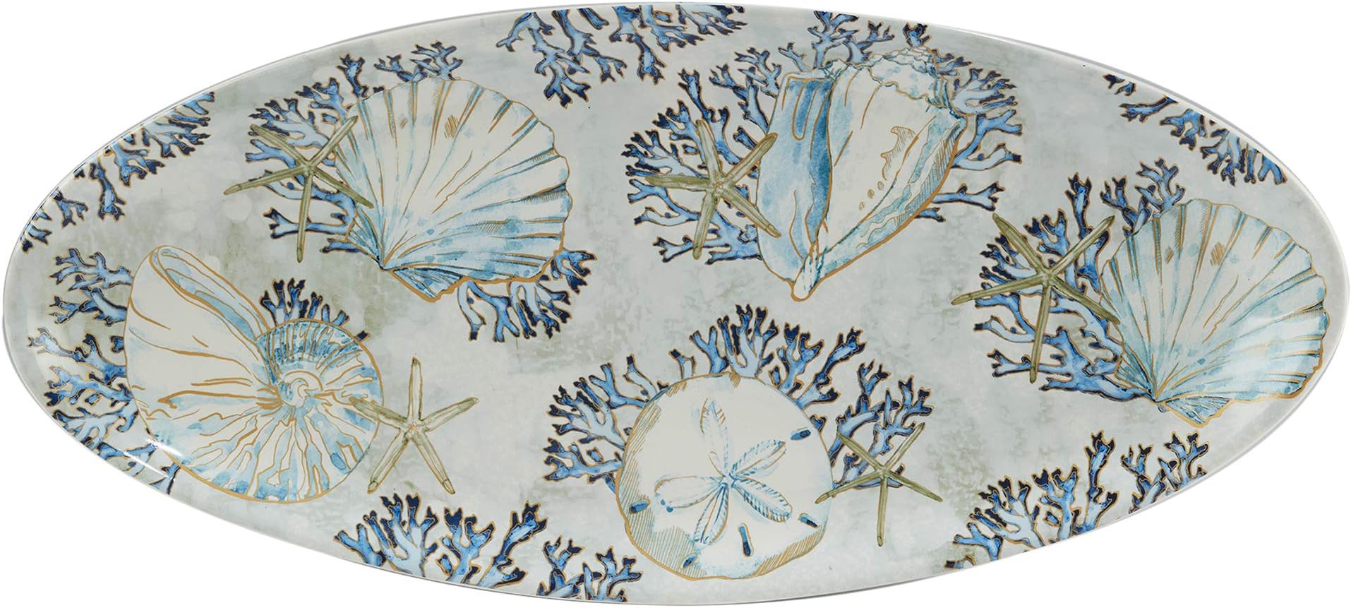 Amazon.com | Playa Shells Oval Coastal Fish Platter – Ocean-Inspired ...