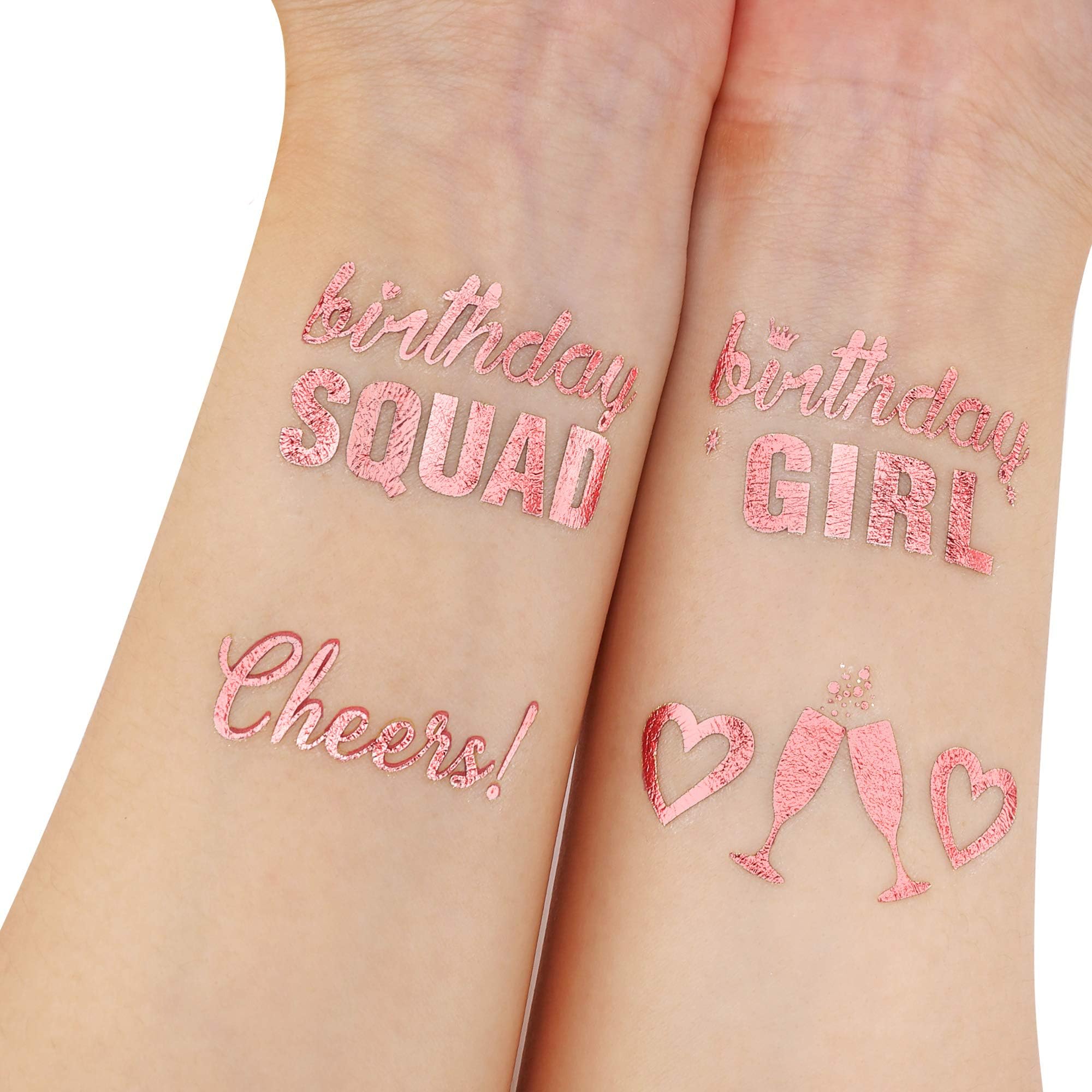 Amazon.com : Hohamn Pink Tattoos for Girls Women, 20 Sheets Pink Retro ...