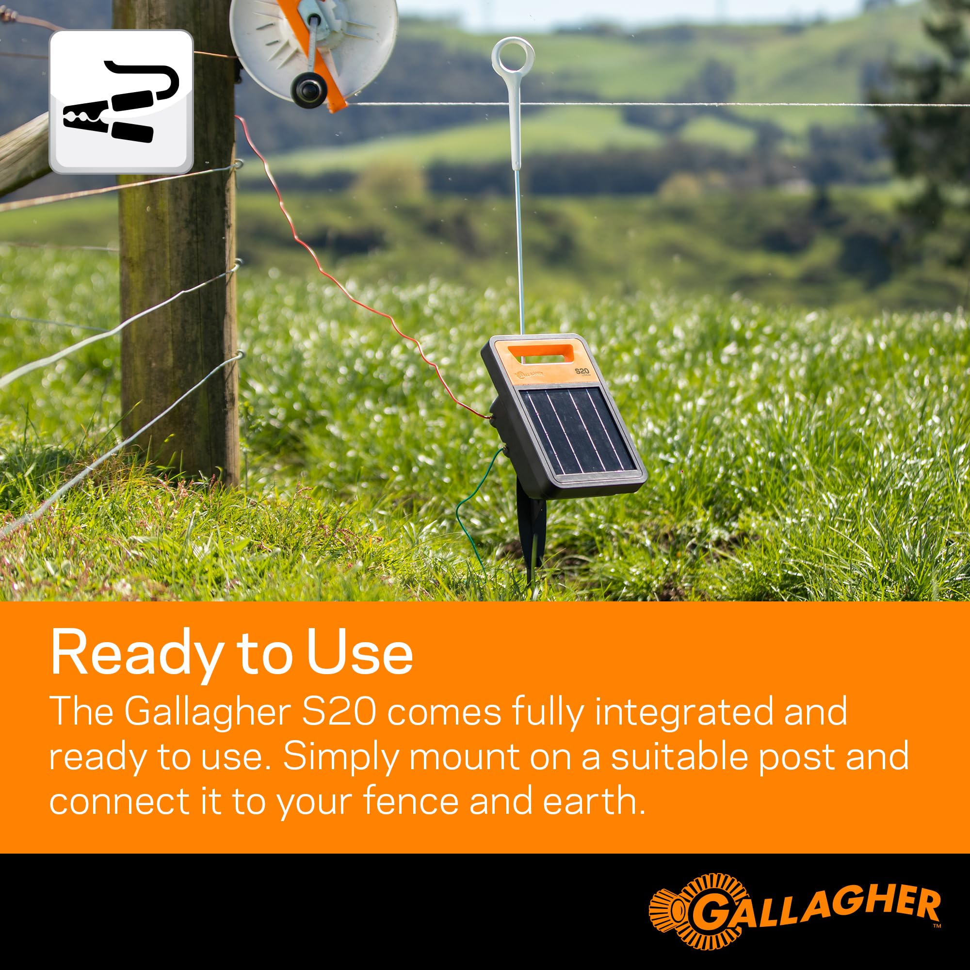 Snapklik.com : Gallagher S20 Solar Electric Fence Charger Powers Up To ...