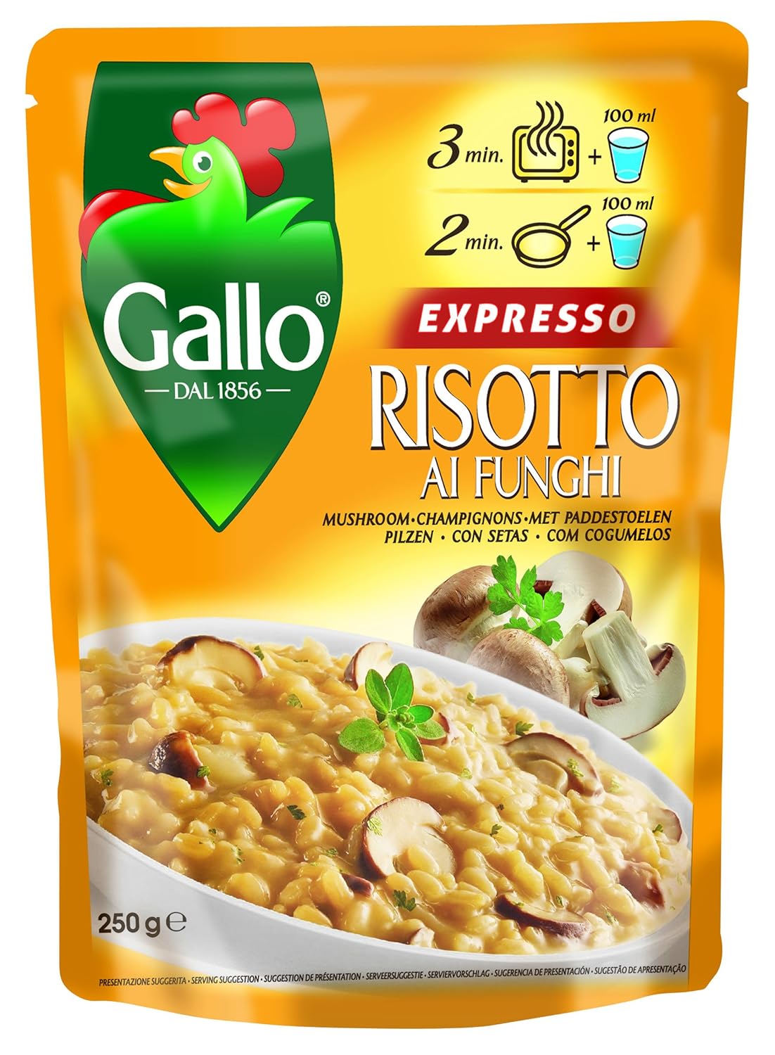Amazon.com : Riso Gallo Expresso Risotto Mushroom 250g - Pack of 6 ...