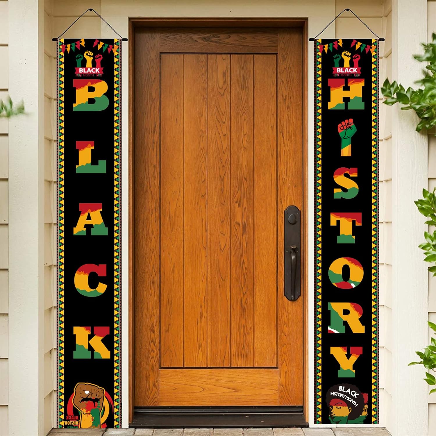 Amazon.com: Black History Month Hanging Banner Porch Sign Party ...