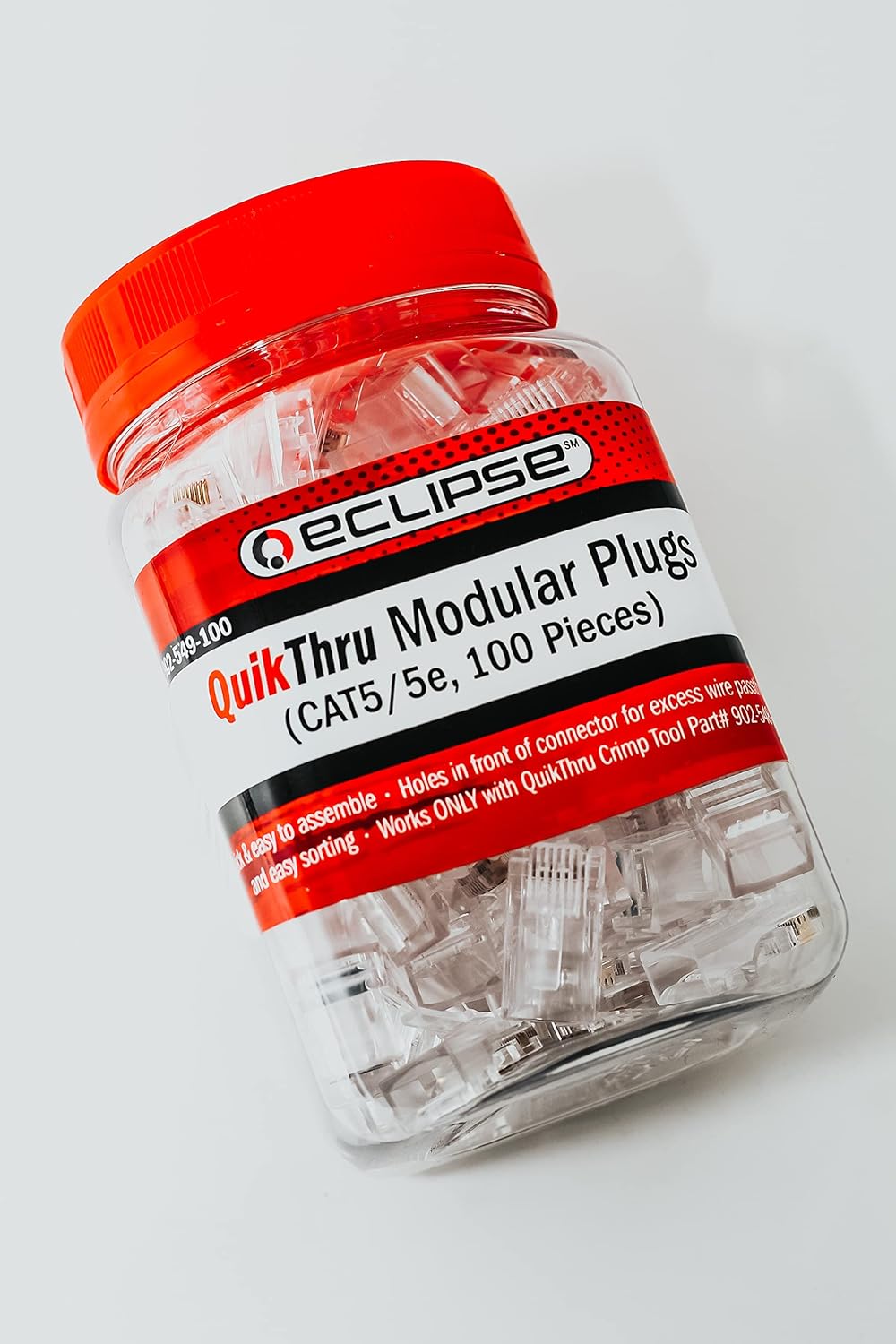 Eclipse 902-549-100 QuikThru Modular Plug Connectors, CAT5/5e, 3 prong ...