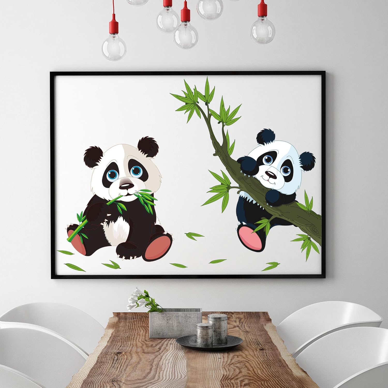 Amazon.com: Removable Giant Pandas Wall Decals Cartoon Panda Family on ...