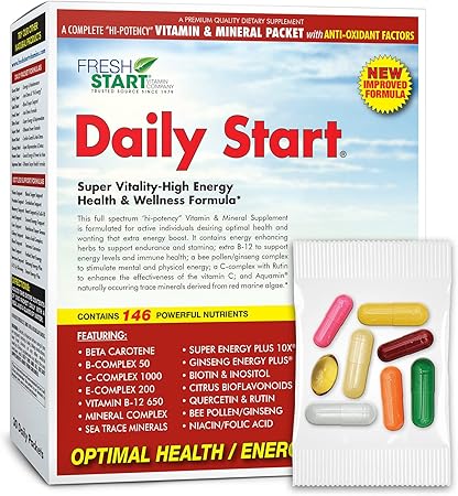 Amazon.com: Daily Start Complete Daily Vitamin Pack - 10X Energy ...