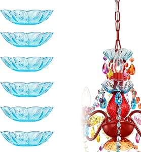 Mr.Color Chandelier Bobeche Set of 6 – Blue Acrylic Drip Cups, 3.5 Inch ...
