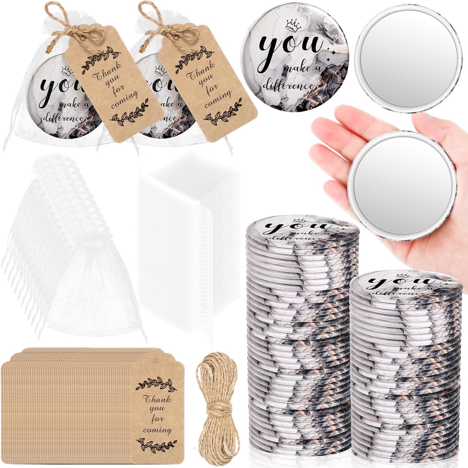 Amazon.com: Tradder 50 Sets Compact Mirrors Bulk Women Gift ...