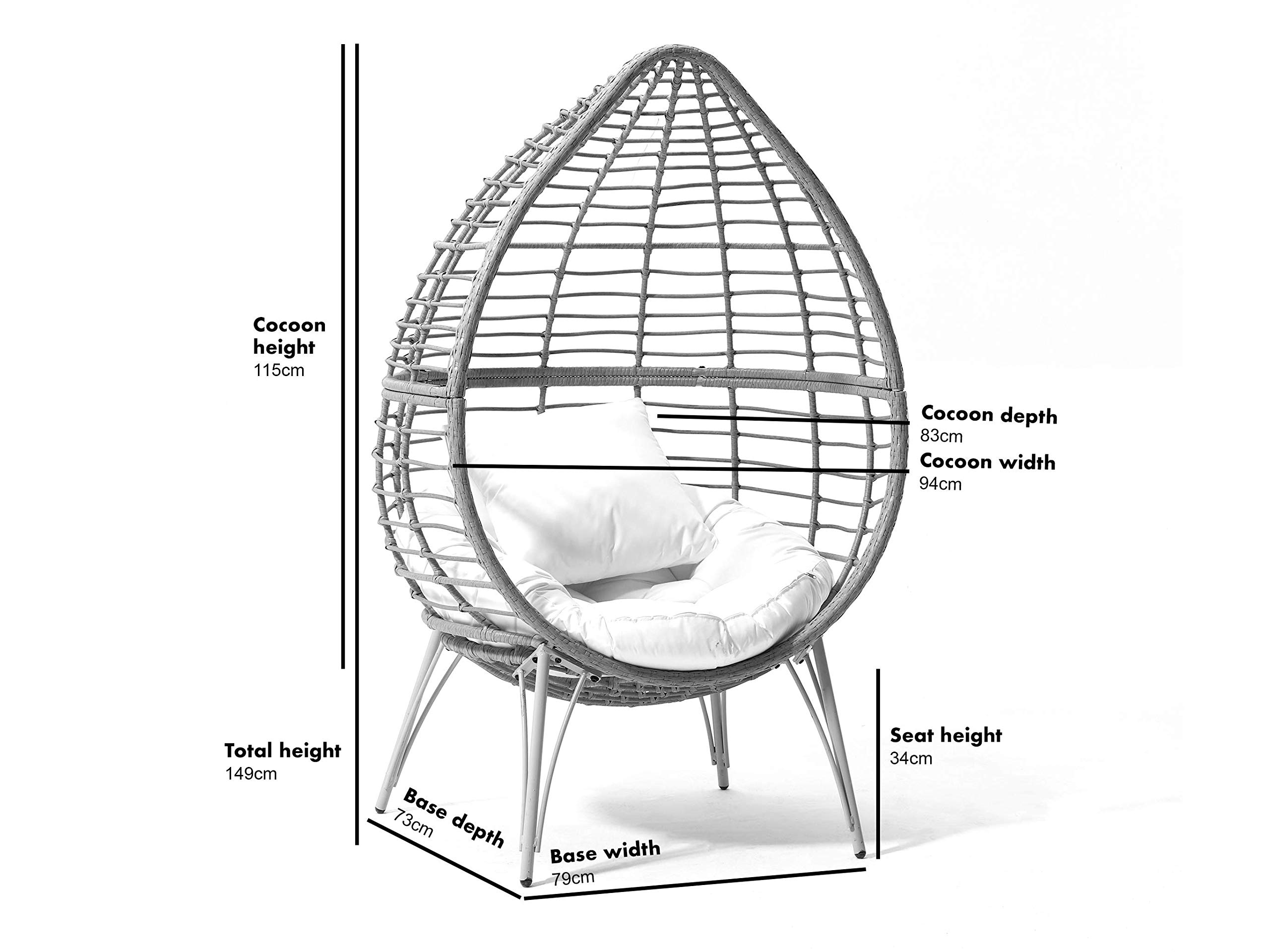 Caspian Natural Rattan Effect Cocoon Patio Egg Chair at Samuel Austral blog