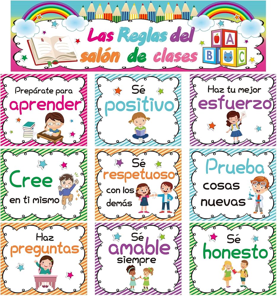 Spanish Classroom Rules Posters Classroom Rules Barbados | Ubuy