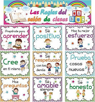 Spanish Classroom Rules Posters Classroom Rules Barbados | Ubuy