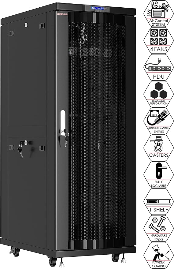 Sysracks Server Rack - Locking Cabinet - Network Rack - Av Cabinet - 42 ...