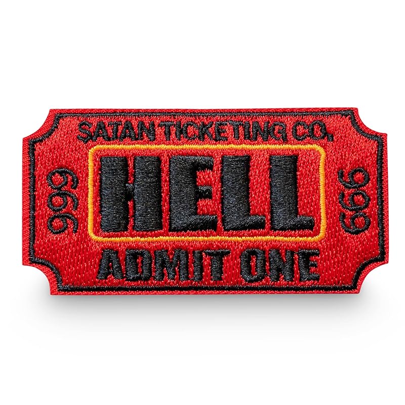 Amazon.com: Moonmoli Ticket to Hell Admit One Iron on Embroidered ...