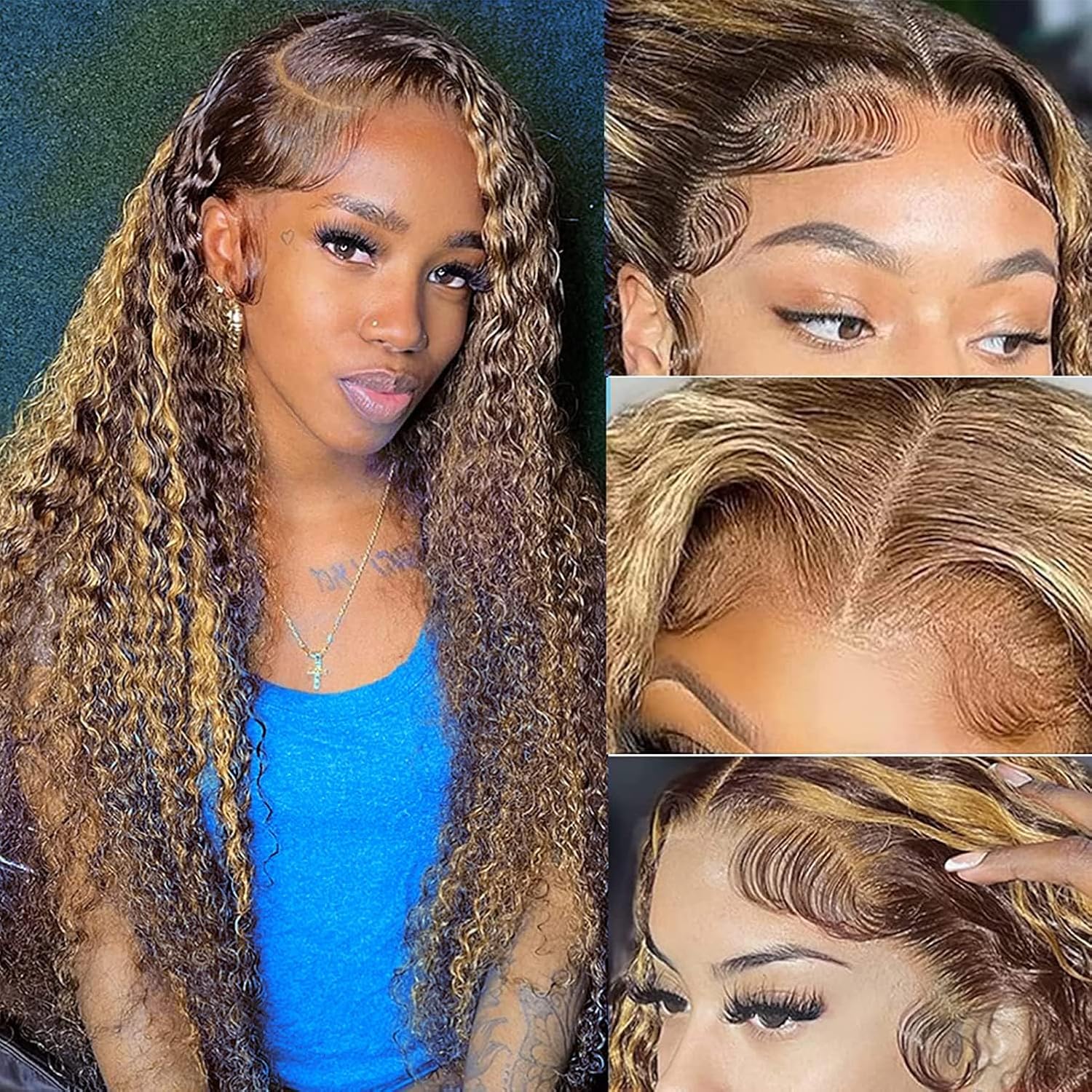 Amazon.com : UPIGUILK Colored 30 Inch Lace Front Wig Human Hair Wigs ...