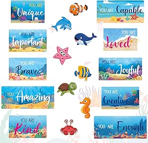 18 Pcs Ocean Theme Bulletin Board Decor Set, Motivational Cutouts for ...