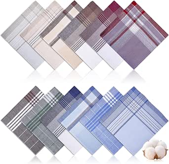 Orlanth [12 PCS] Handkerchiefs for Men, 16x16 Inch, 100% Soft Cotton ...