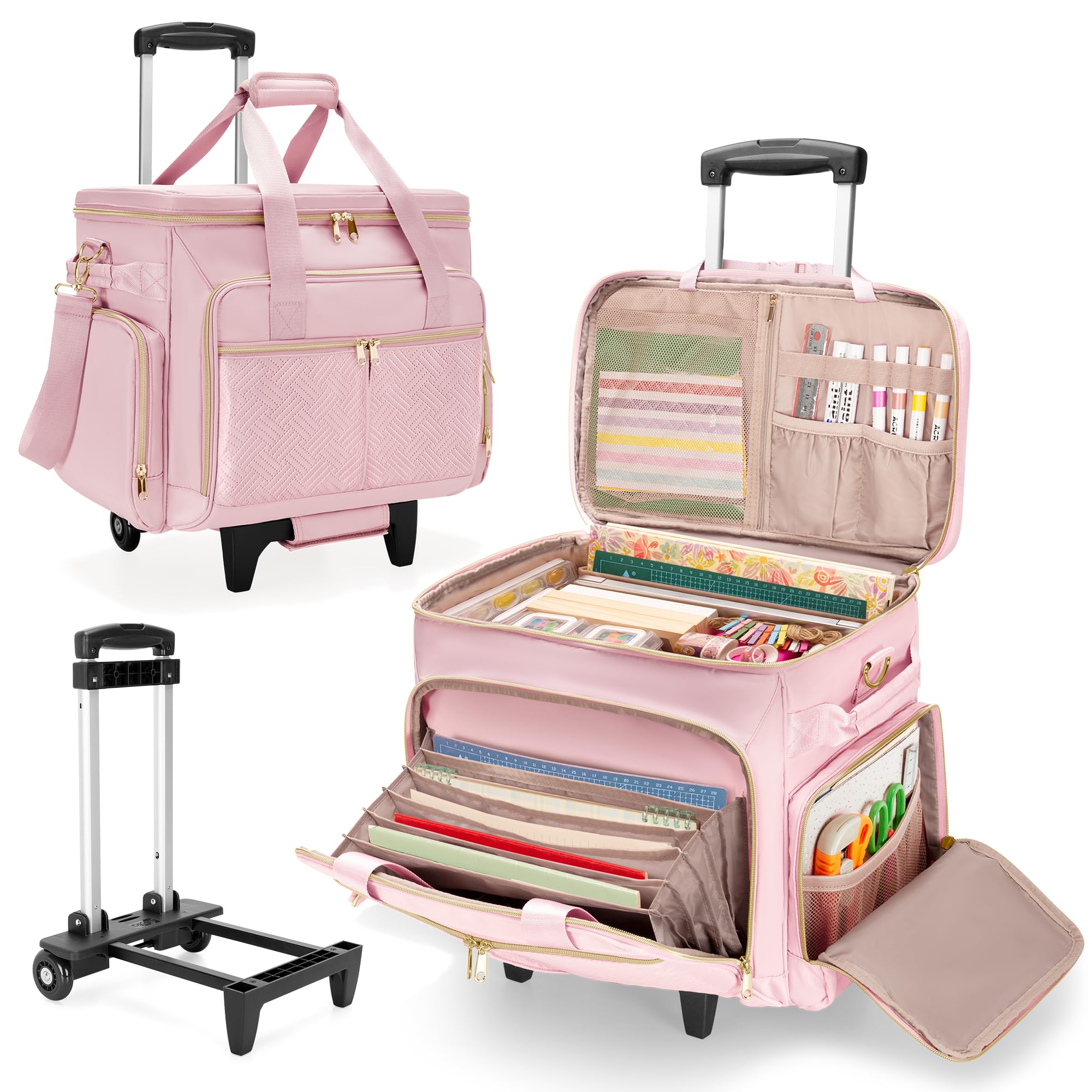 Amazon.com: Prokva Rolling Scrapbook Bag, Scrapbook Storage Tote Bag ...