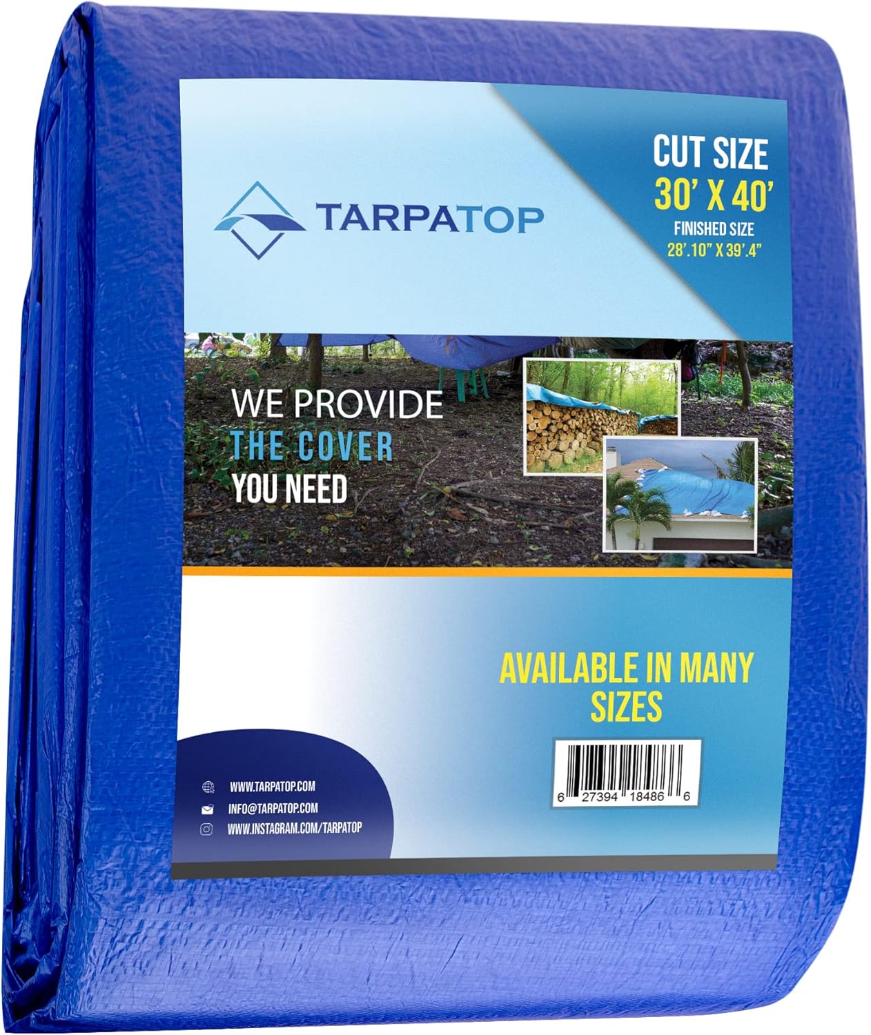 TARPATOP Multi-Purpose Waterproof Heavy Duty Poly Tarp - 30X40 Large ...