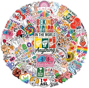 Amazon.com: 100pcs ASL Stickers, American Sign Language Sticker ...