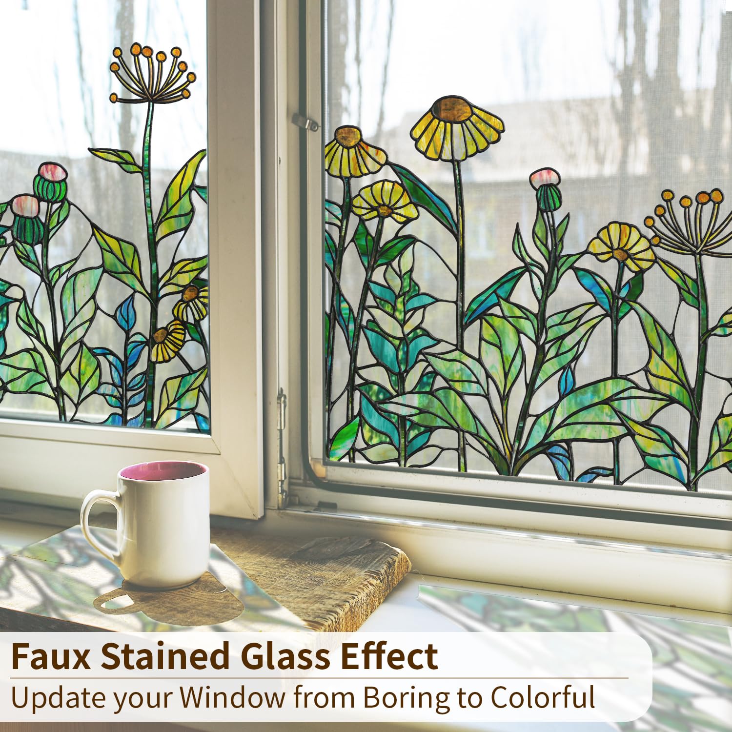 Static Cling Window Film ChicSkin Original Hand Drawn Stained Glass ...