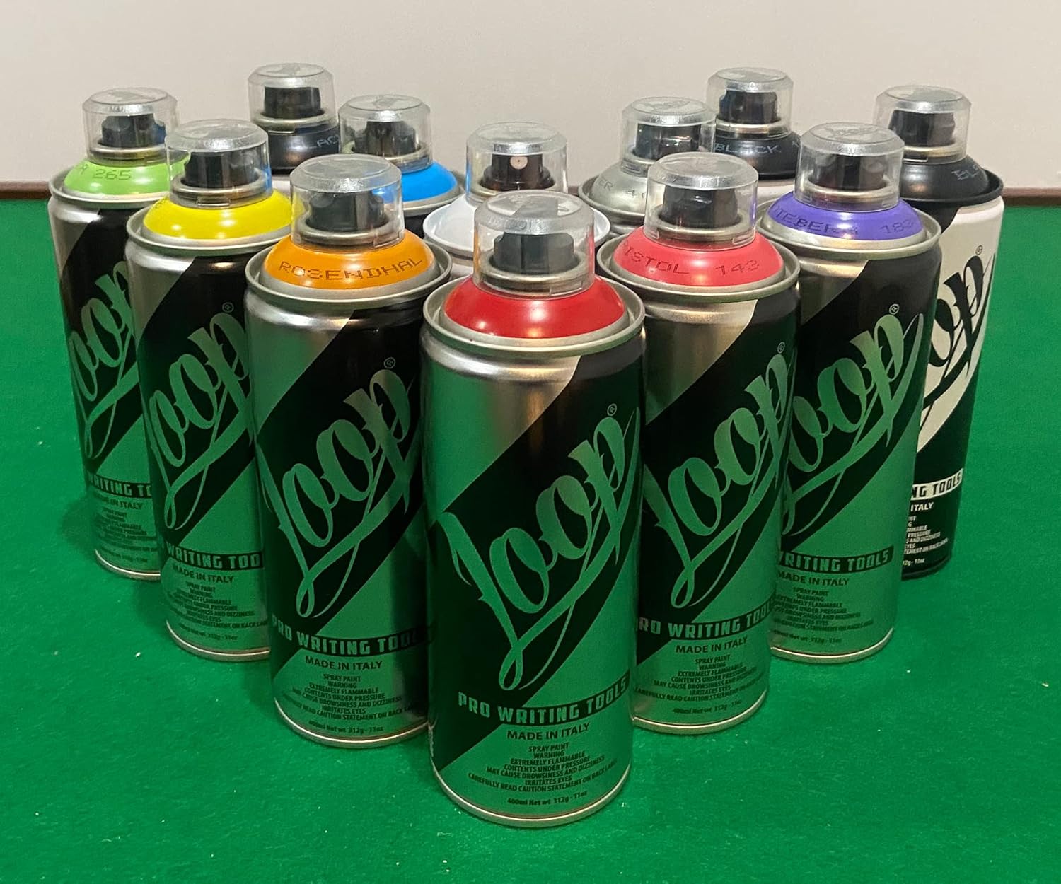 Amazon.com: Loop Colors Spray Paint 12 Pack Assorted Colors 400ml ...