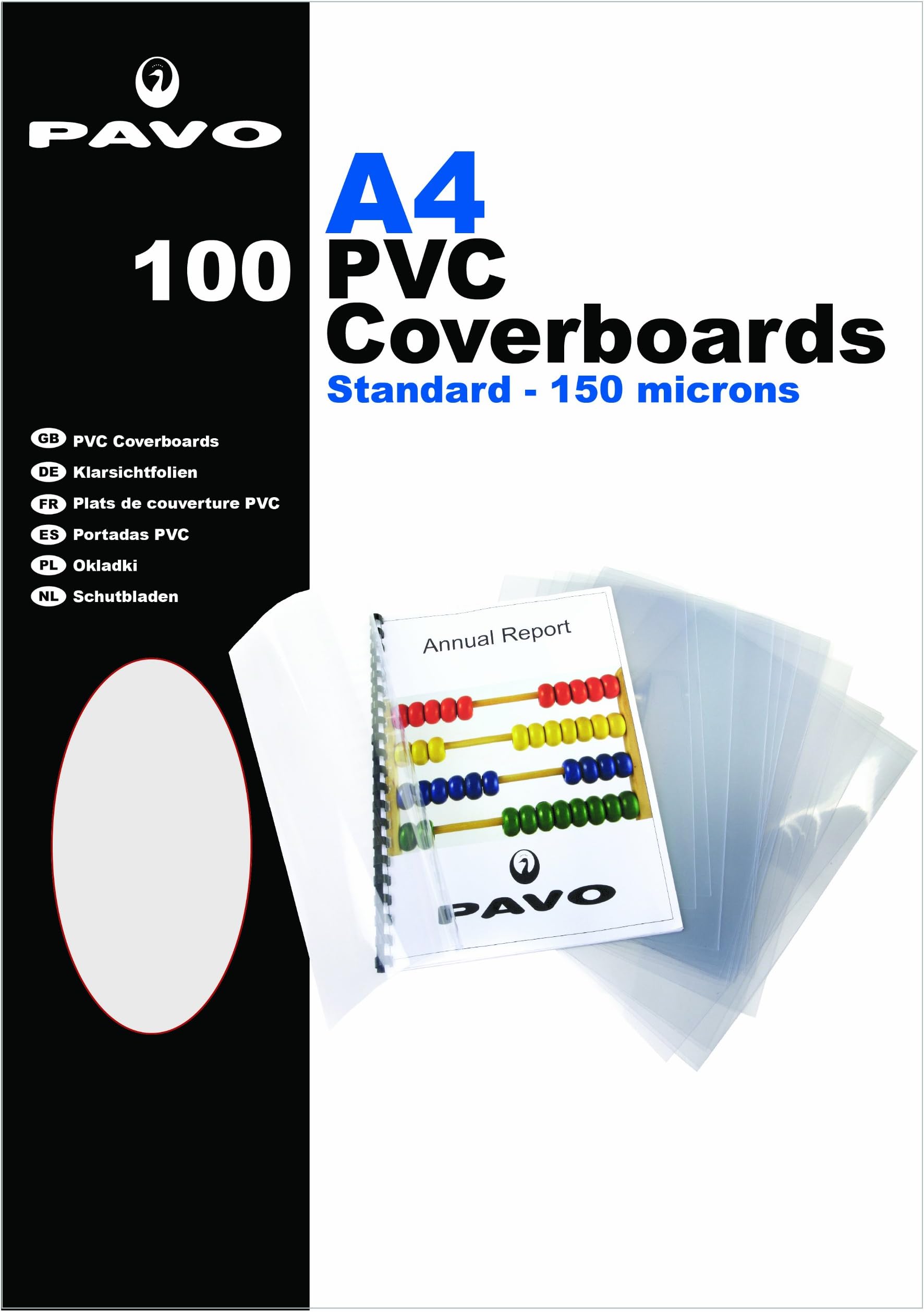 Albyco Couvertures Transparents brillants, épaisseur 0,15 mm/150 micron, format A4, 210x297mm ...