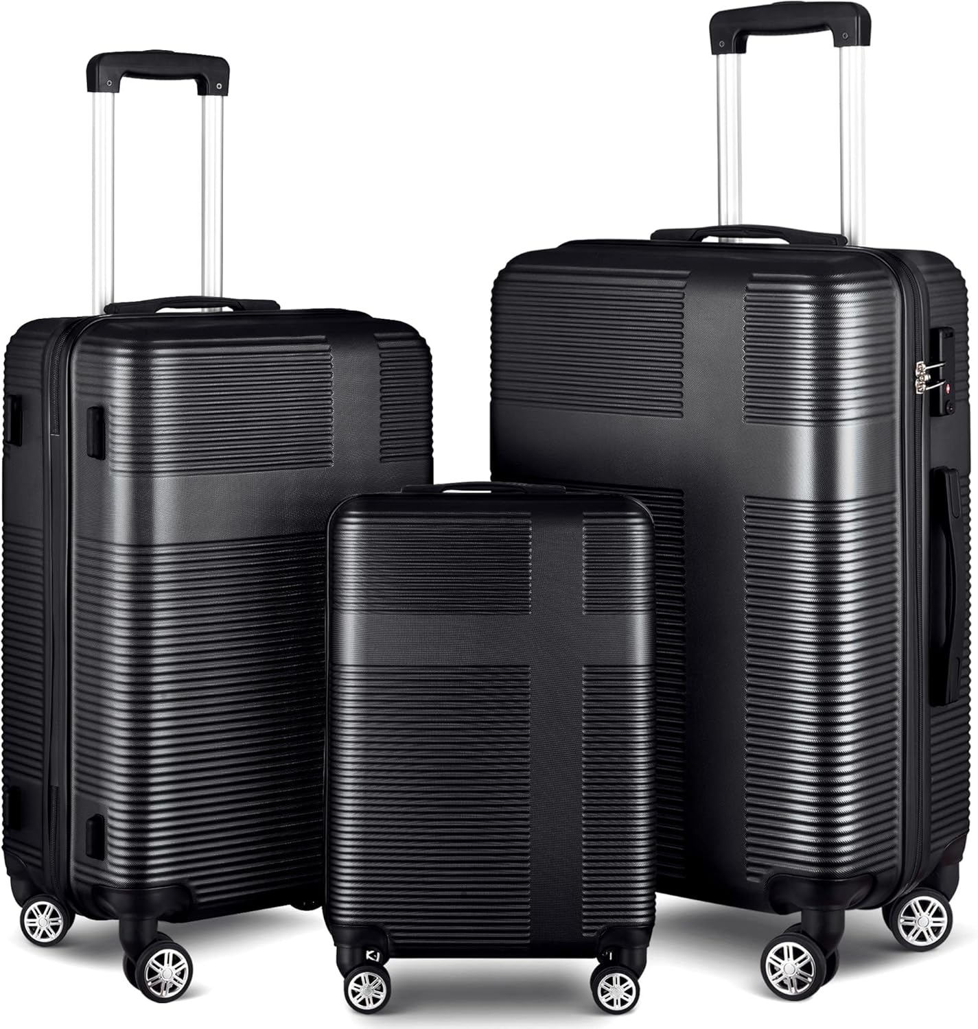 Amazon.com | Wqzlyg Luggage 3 Piece Sets ABS Durable Lightweight ...