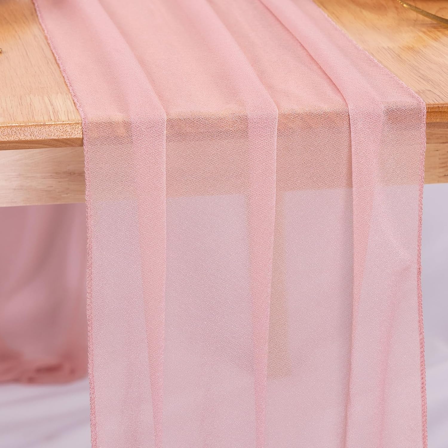 Amazon.com: RuiYok 1 Pack Dusty Rose Chiffon Table Runner 12 x 120 ...