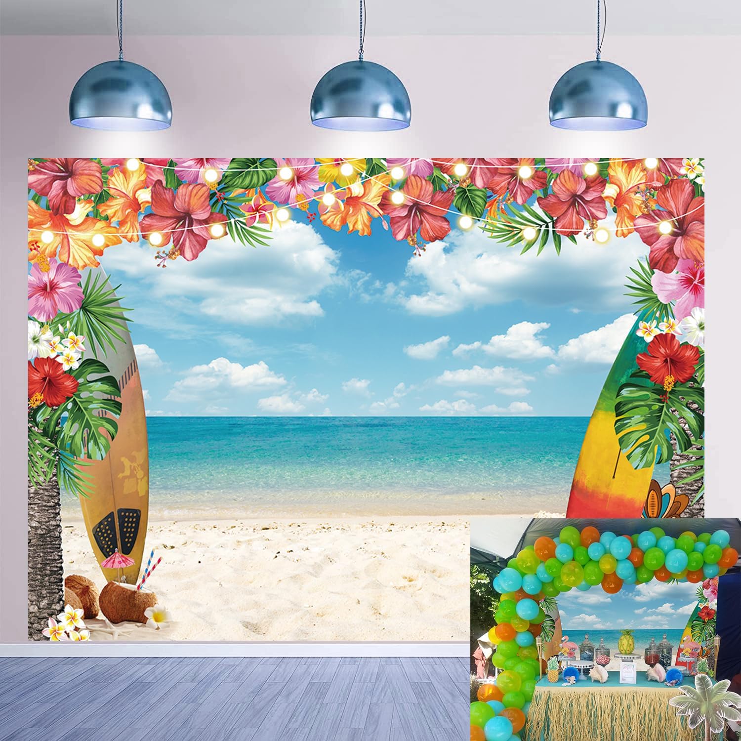 Amazon.com : Summer Hawaii Beach Party Backdrop Aloha Party Photo ...