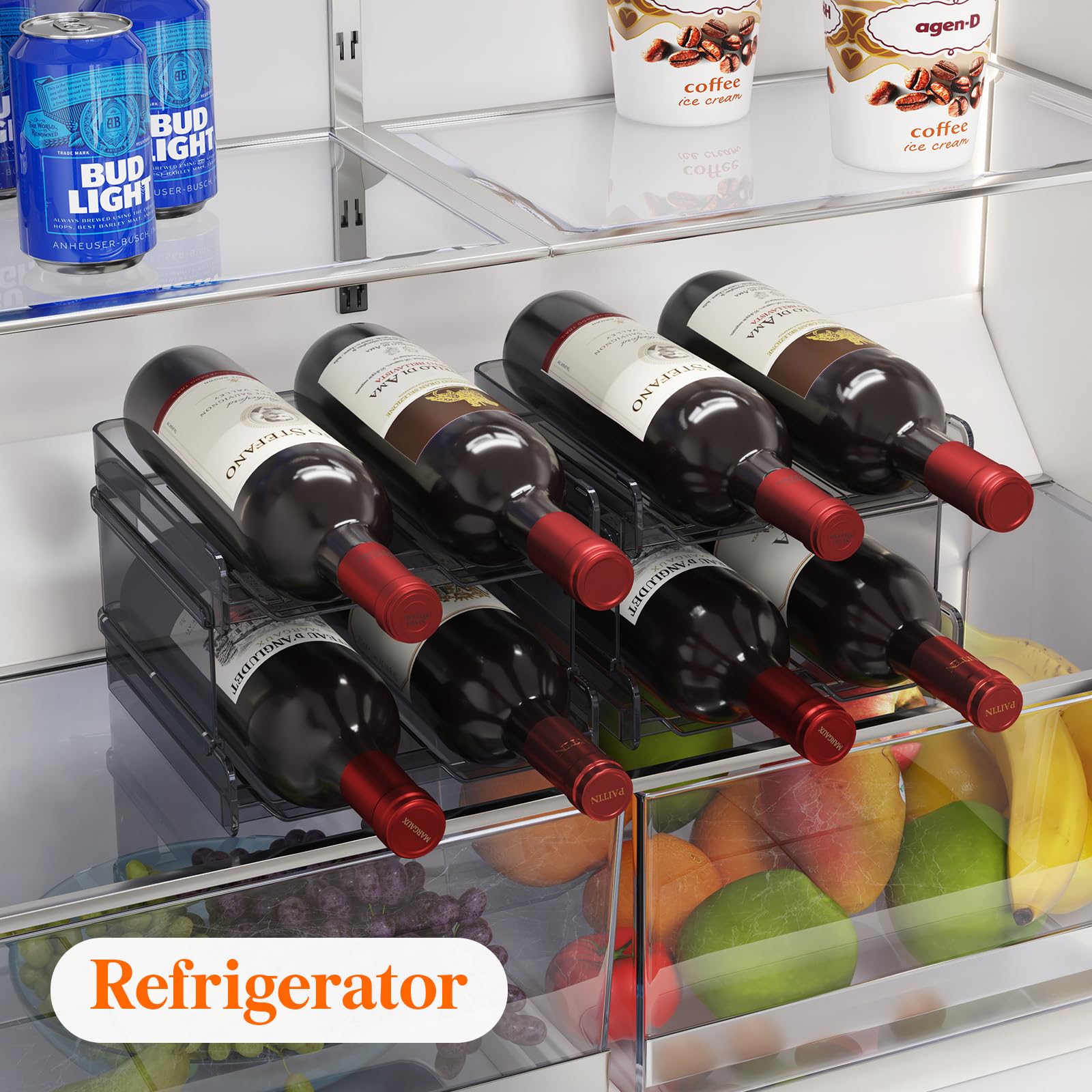 Snapklik.com : Plastic Stackable Wine Rack For Refrigerator, Cabinet ...