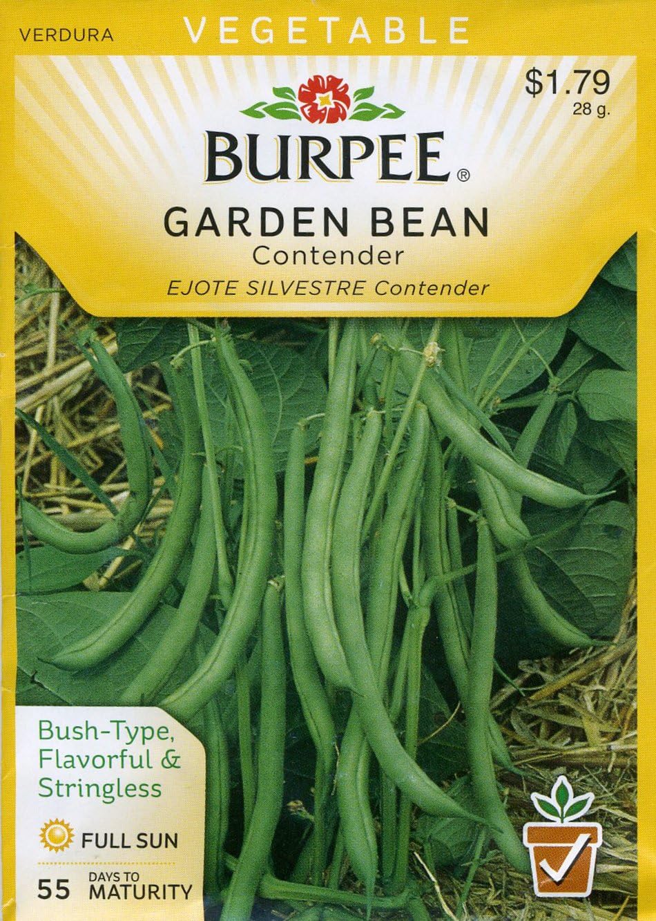 Amazon.com : Burpee 68016 Bean, Bush Snap Contender Seed Packet ...