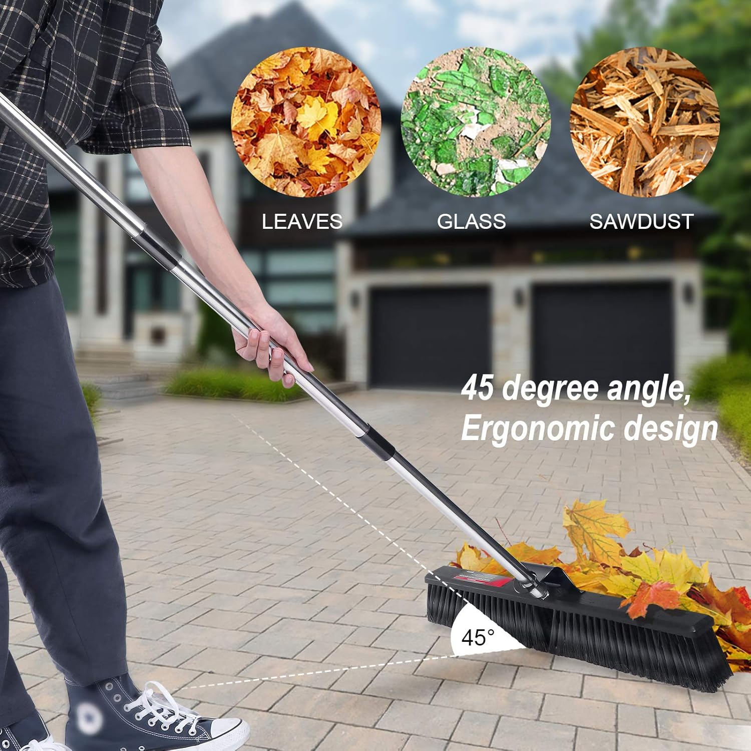 Buy MASTERTOP Floor Scrub Brush, 24 Outdoor Brooms with Stiff Bristles ...