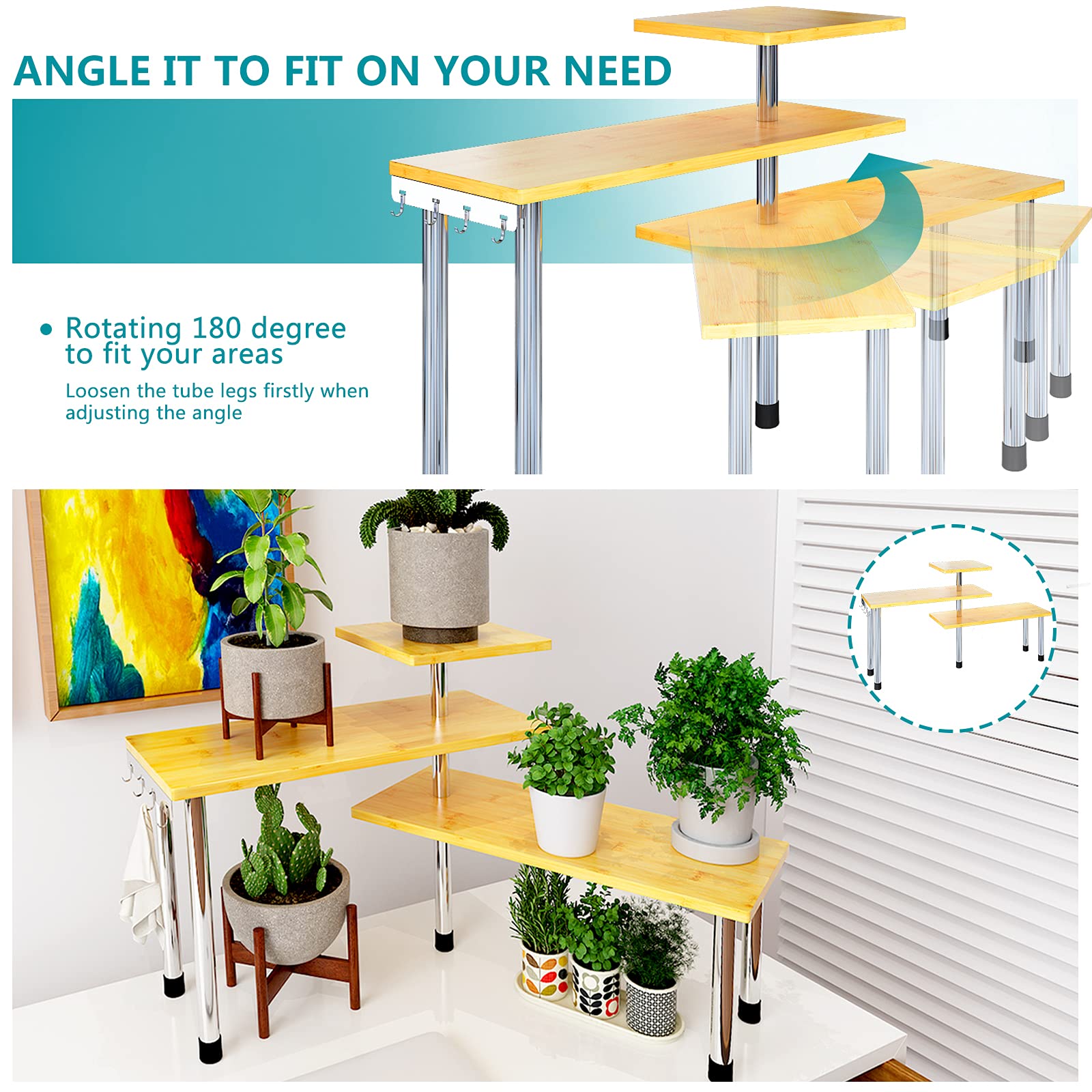 SAUCE ZHAN 3 Tier Corner Shelf Countertop Organizer Kitchen Counter Top ...