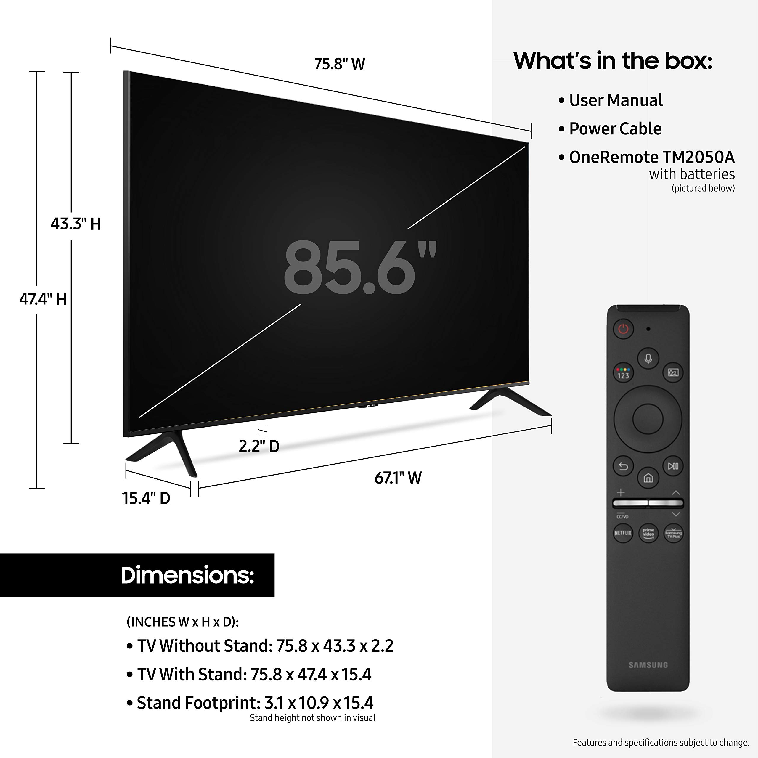 Buy SAMSUNG 86 Inch Class Crystal 4K UHD LED TU9010 Series HDR AMD