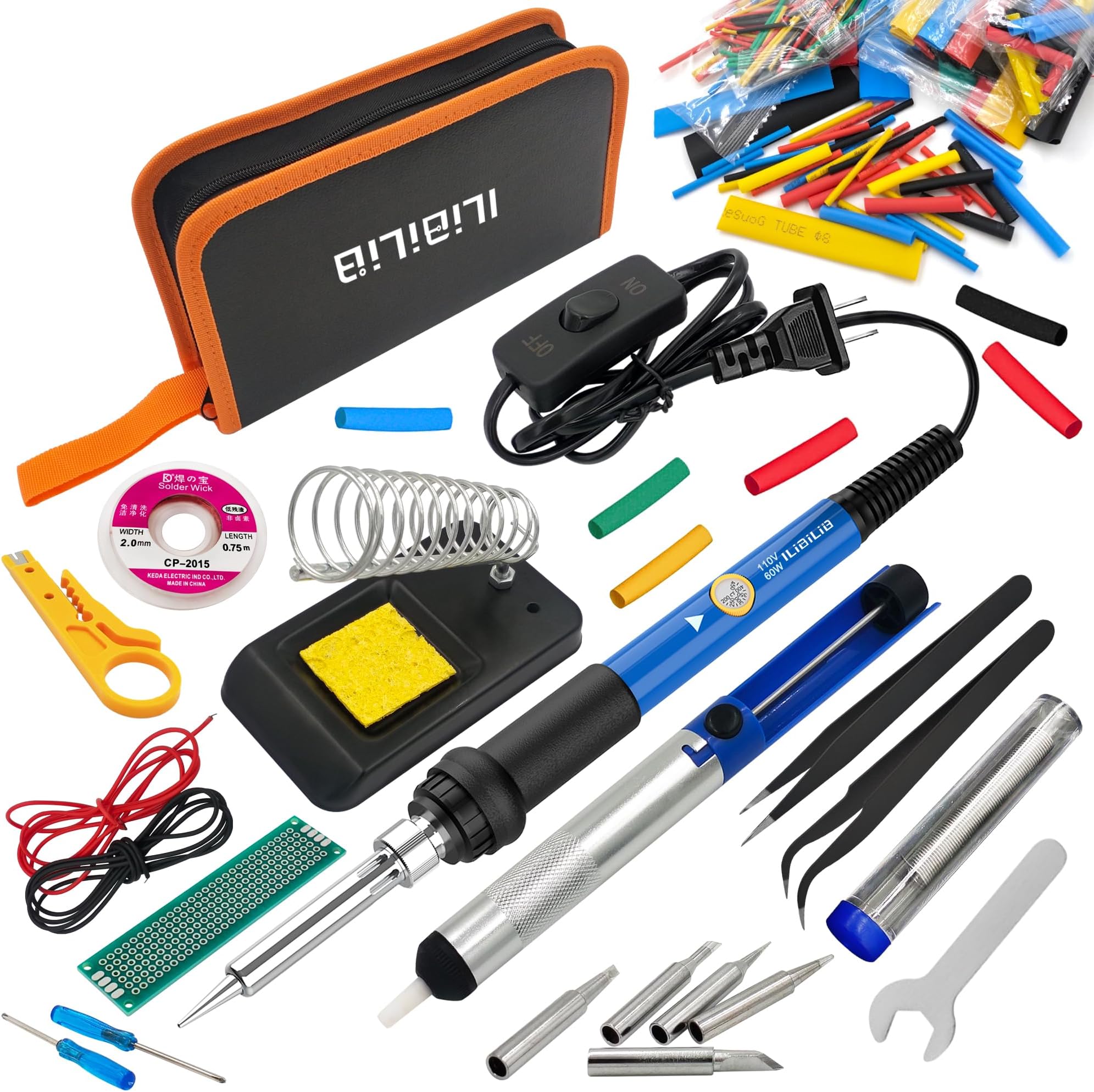 Soldering Iron Kit, 60W Soldering Iron with Replace Iron Tips, 16-in-1 ...