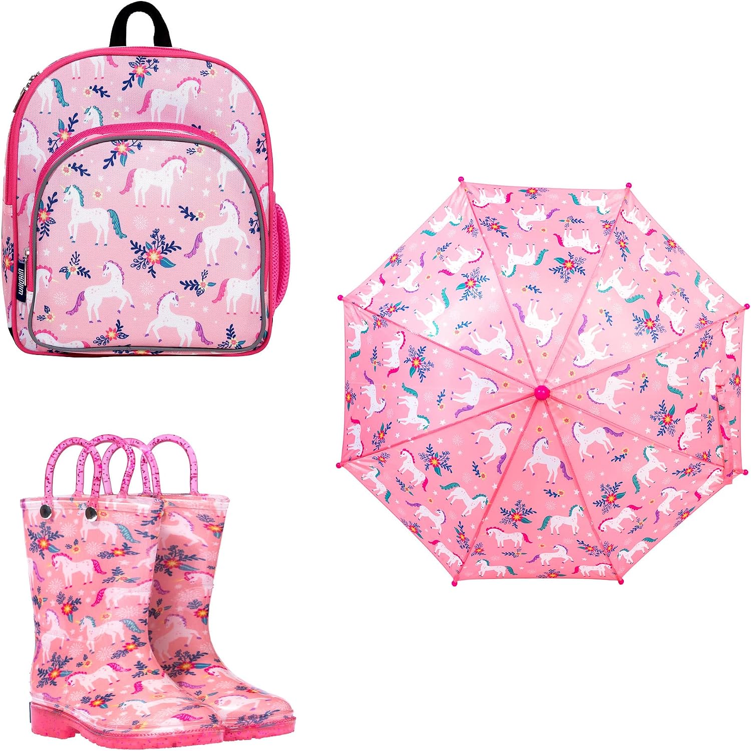 Amazon.com: Wildkin Kids 12 Inch Backpack, Umbrella with Size 2 ...