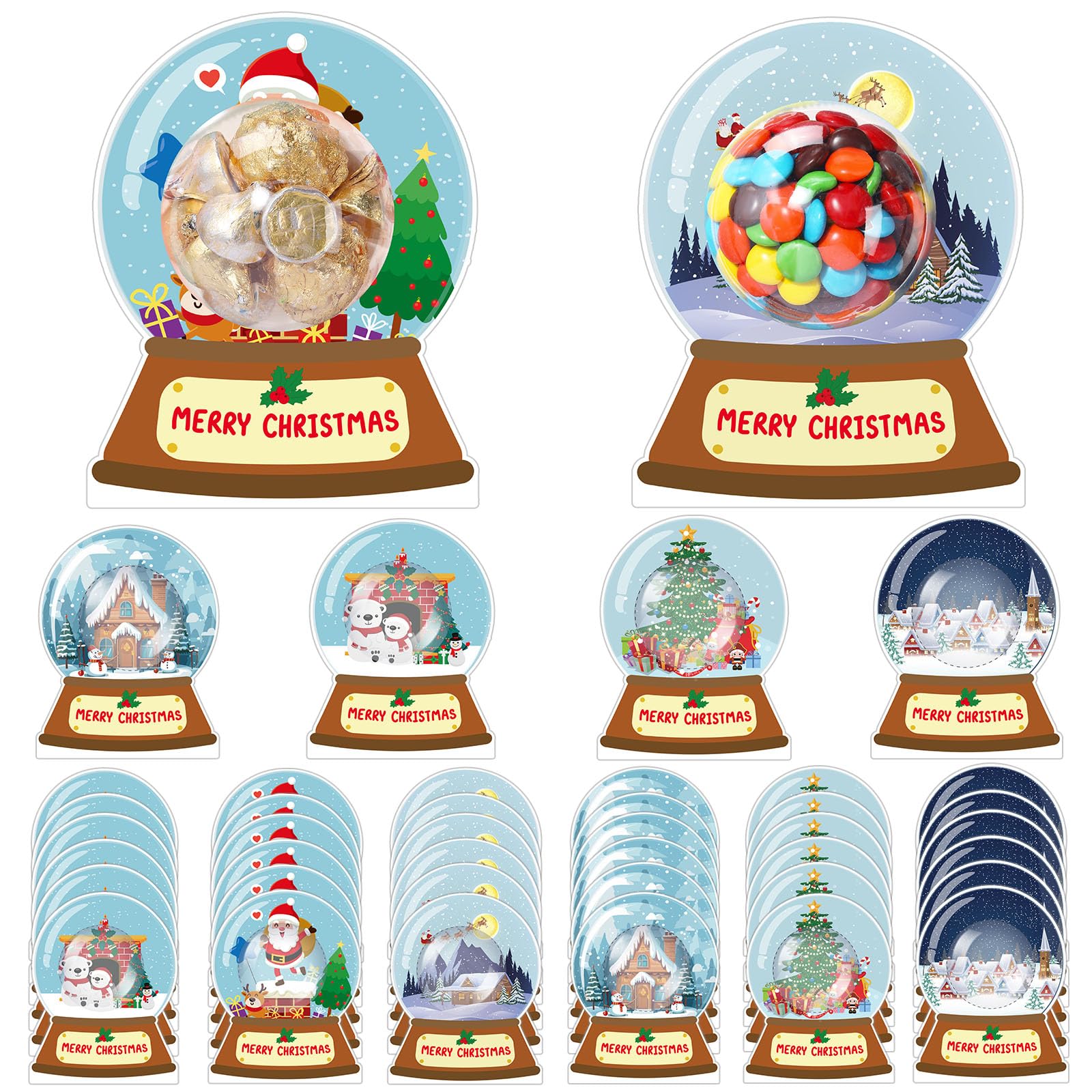 Amazon.com: Motiskyy 30 Pack Christmas Candy Dome 3.15'' Half Ball ...