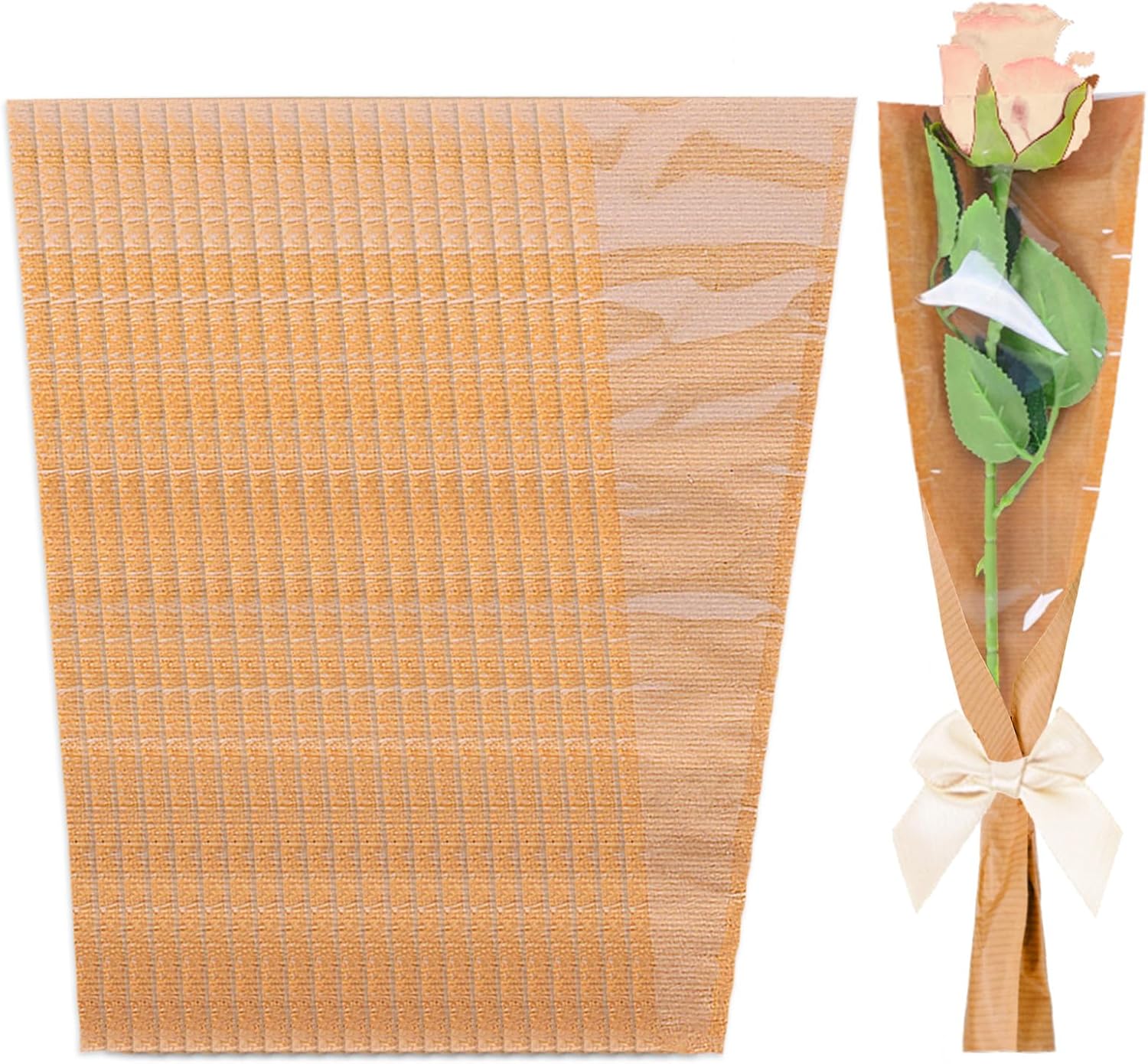 Amazon.com: Whaline 50Pcs Single Flower Wrapping Bags Mother's Day ...