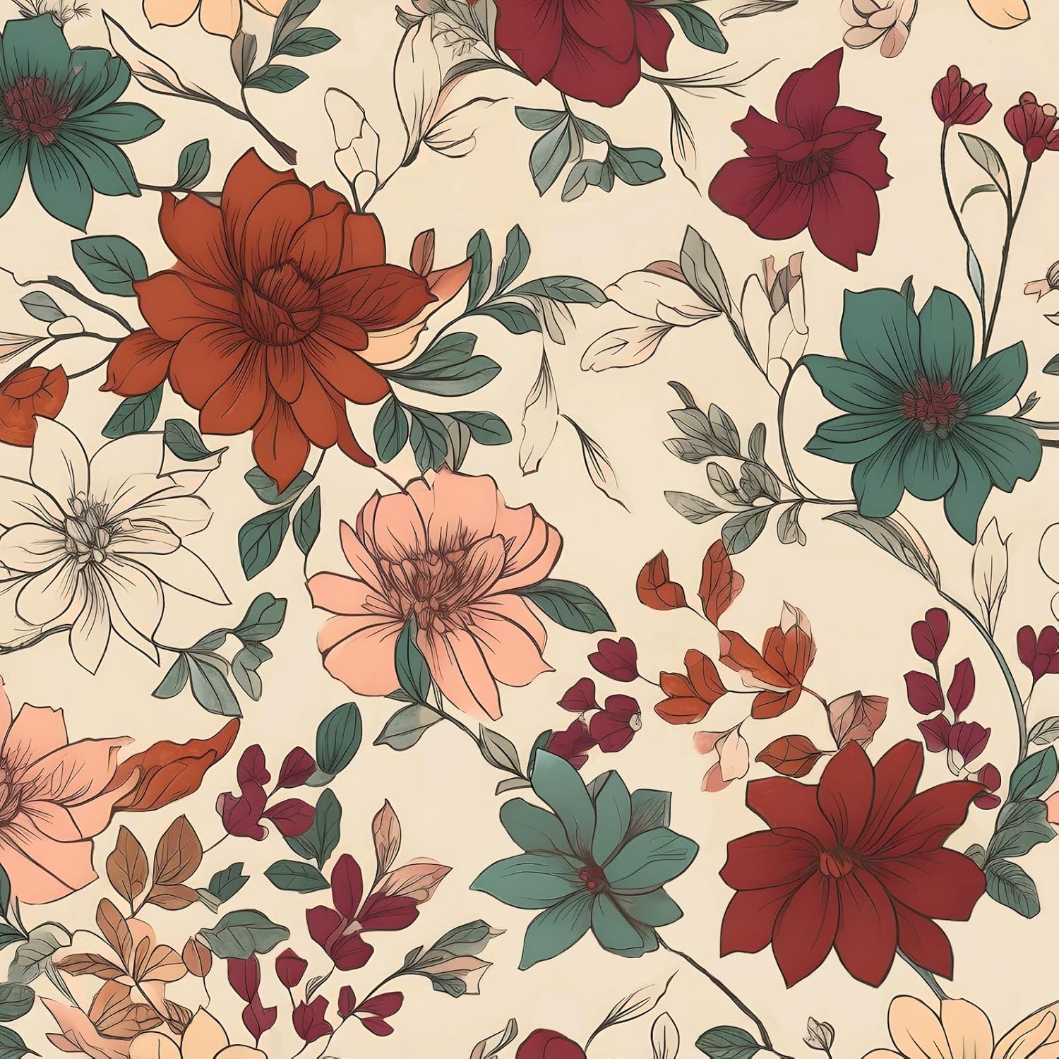 BOKEBEVE Yellow Floral Contact Paper Boho Peel and Stick Wallpaper ...