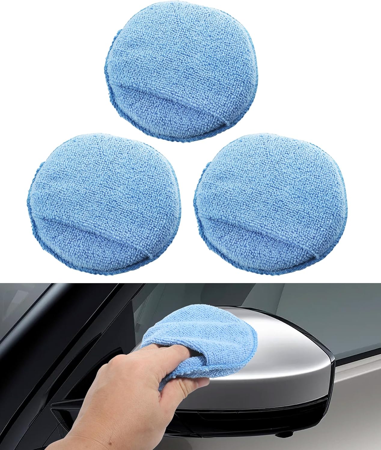 Amazon.com: ESEWALAS 3Pcs Car Wax Applicator Pad,Microfiber Applicator ...