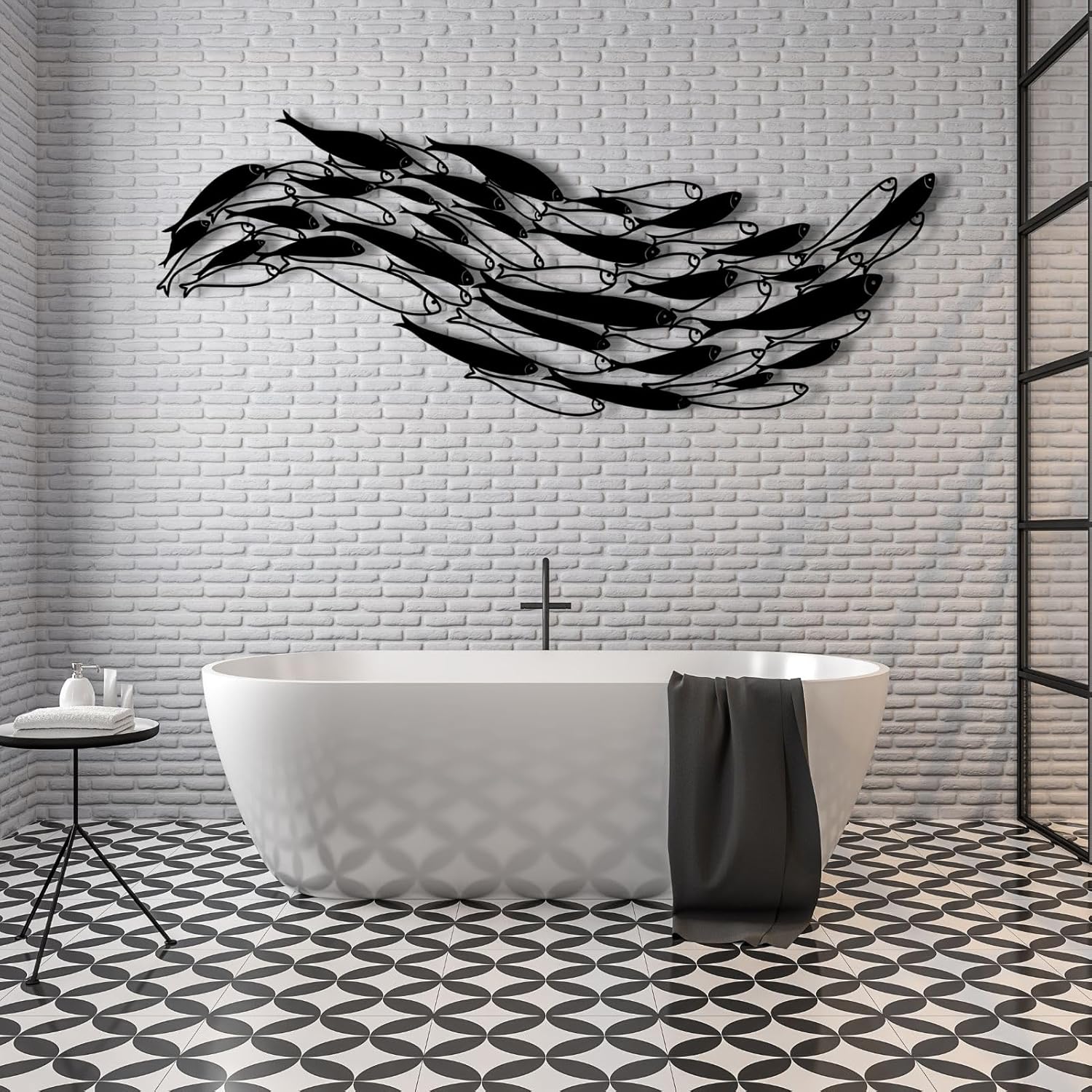 Amazon.com: School of Fish Metal Wall Decor, Metal Fish Wall Decor ...