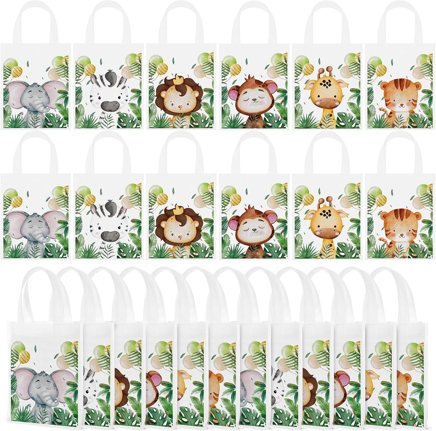 Amazon.com: 24 Pcs Jungle Safari Goodie Bags Animals Party Favor Bags ...