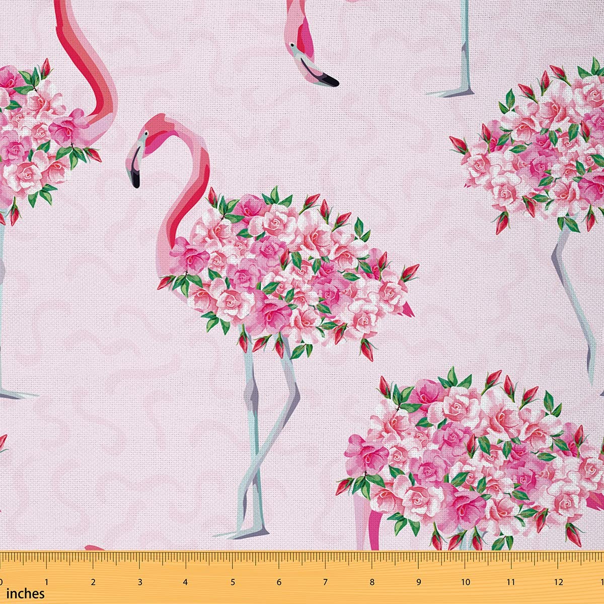 Amazon.com: Flamingo Print Waterproof Fabric by The Yard Red Birds Wild ...