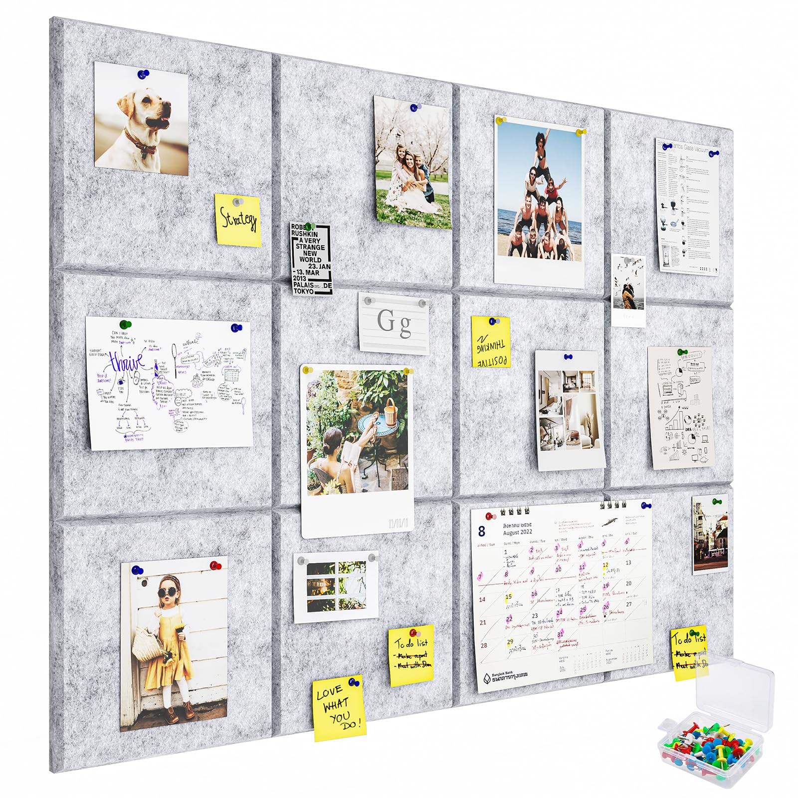 Amazon.com : Uoisaiko Felt Cork Board for Wall: Extra Large Bulletin ...