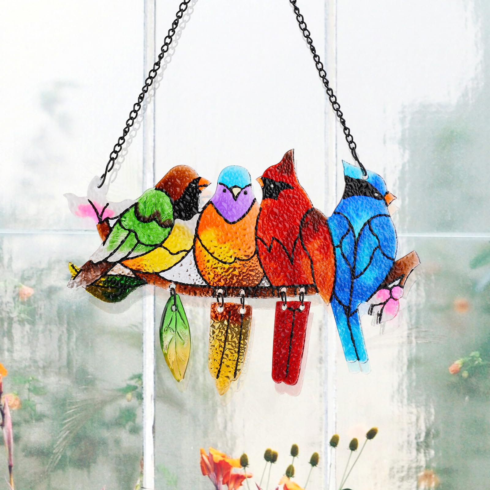 Stained Glass Window Birds