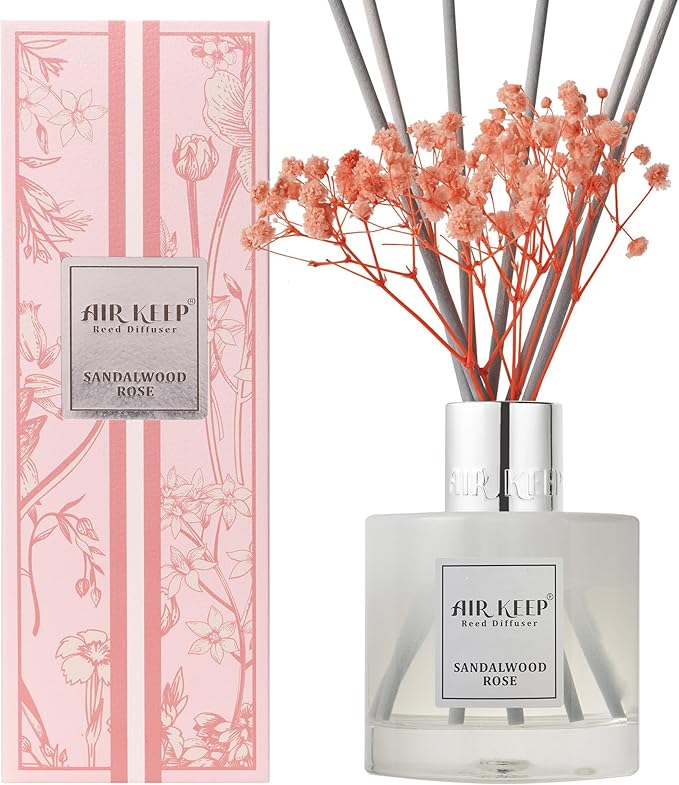 Amazon.com: Airkeep Reed Diffuser Set,3.38 fl oz (100 ml) - Sandalwood ...