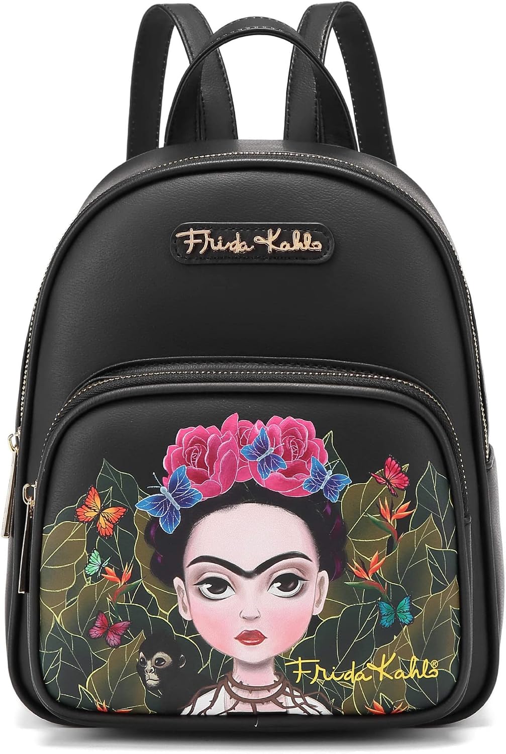 Amazon.com | Frida Kahlo Cartoon Licensed Vegan Leather Mini Backpack ...