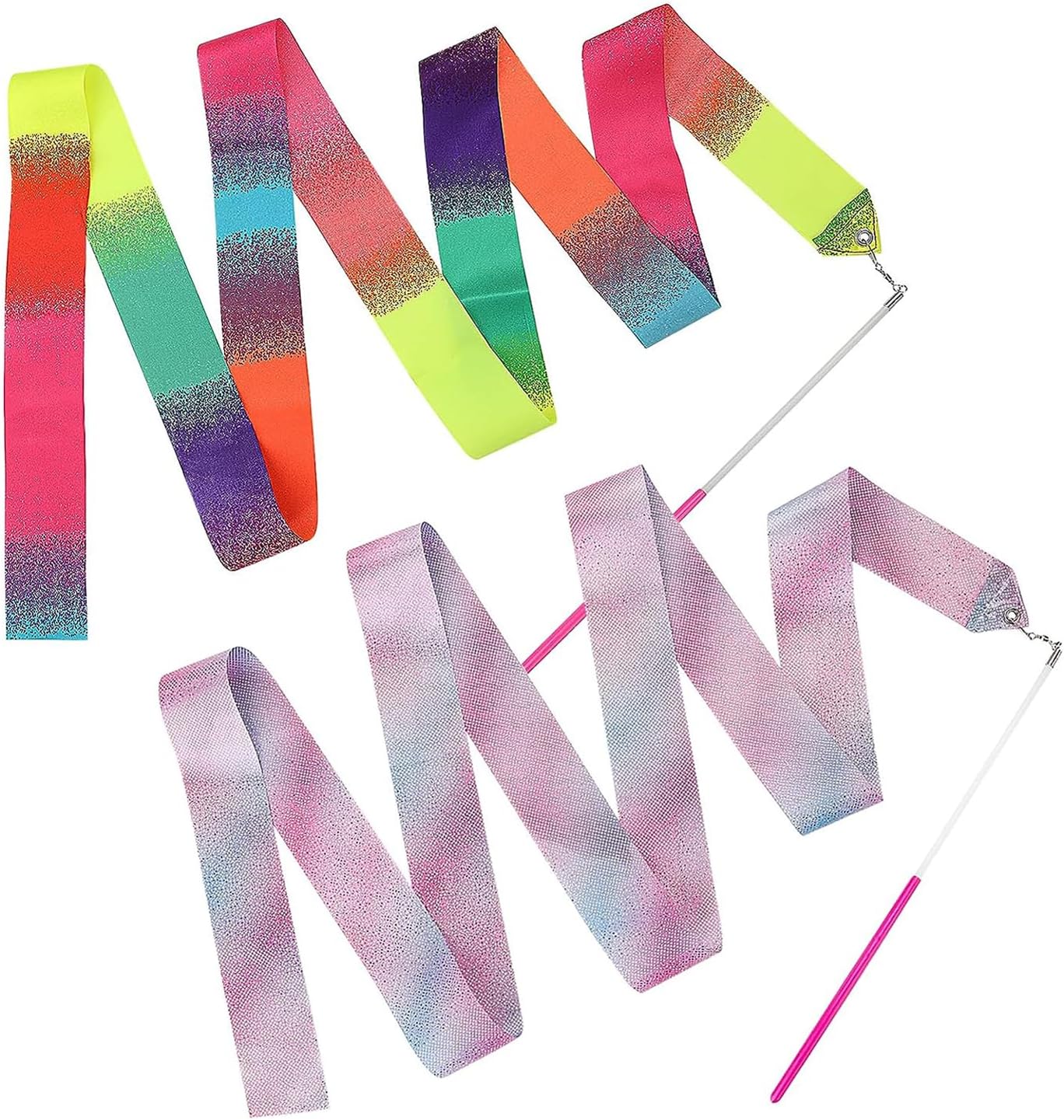 Amazon.com : Flaiskytup 78 Inch Sparkling Dance Ribbon 2 Pcs Dance ...