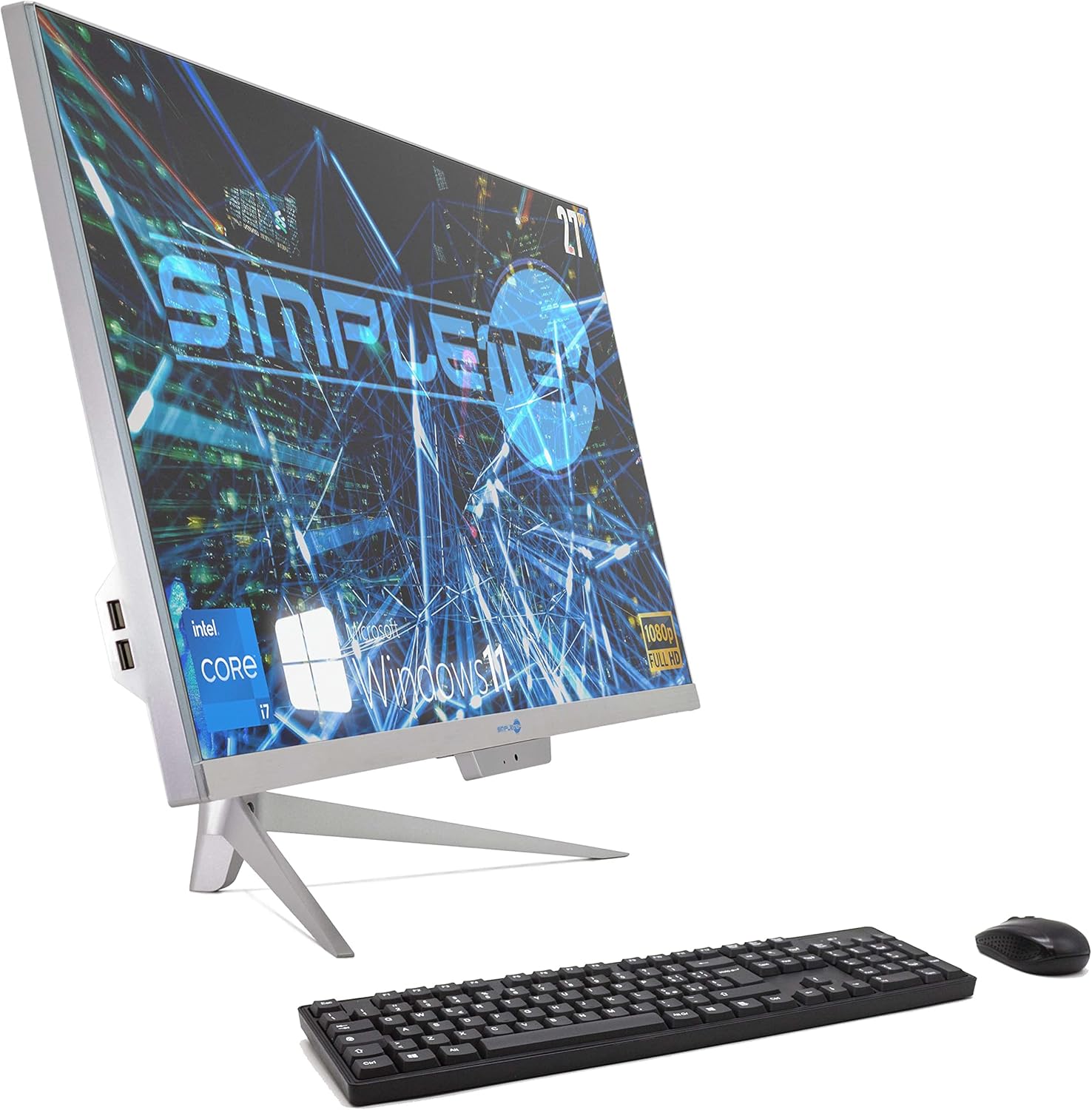 SIMPLETEK PC All in One RGB Core i7 Windows 11 Pro 27" Full HD RAM 16 ...