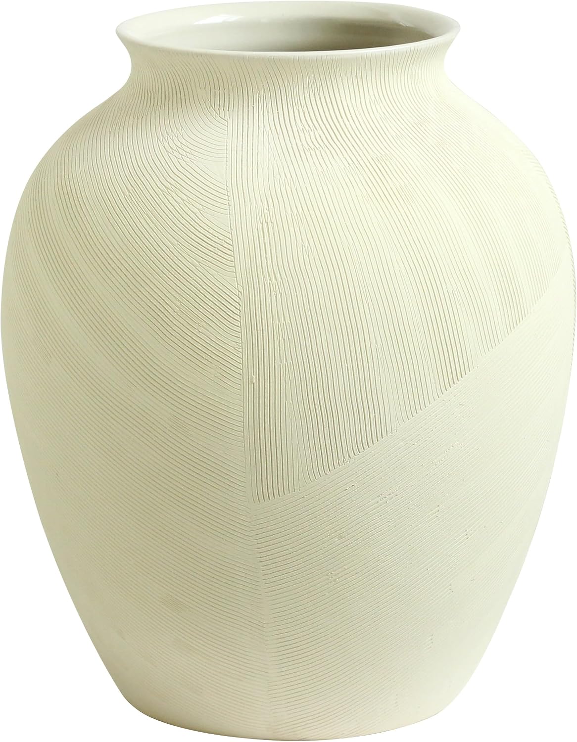 Rhodes Beige Ceramic Vase Extra Large Brushed Lines 30cm Height Flower ...