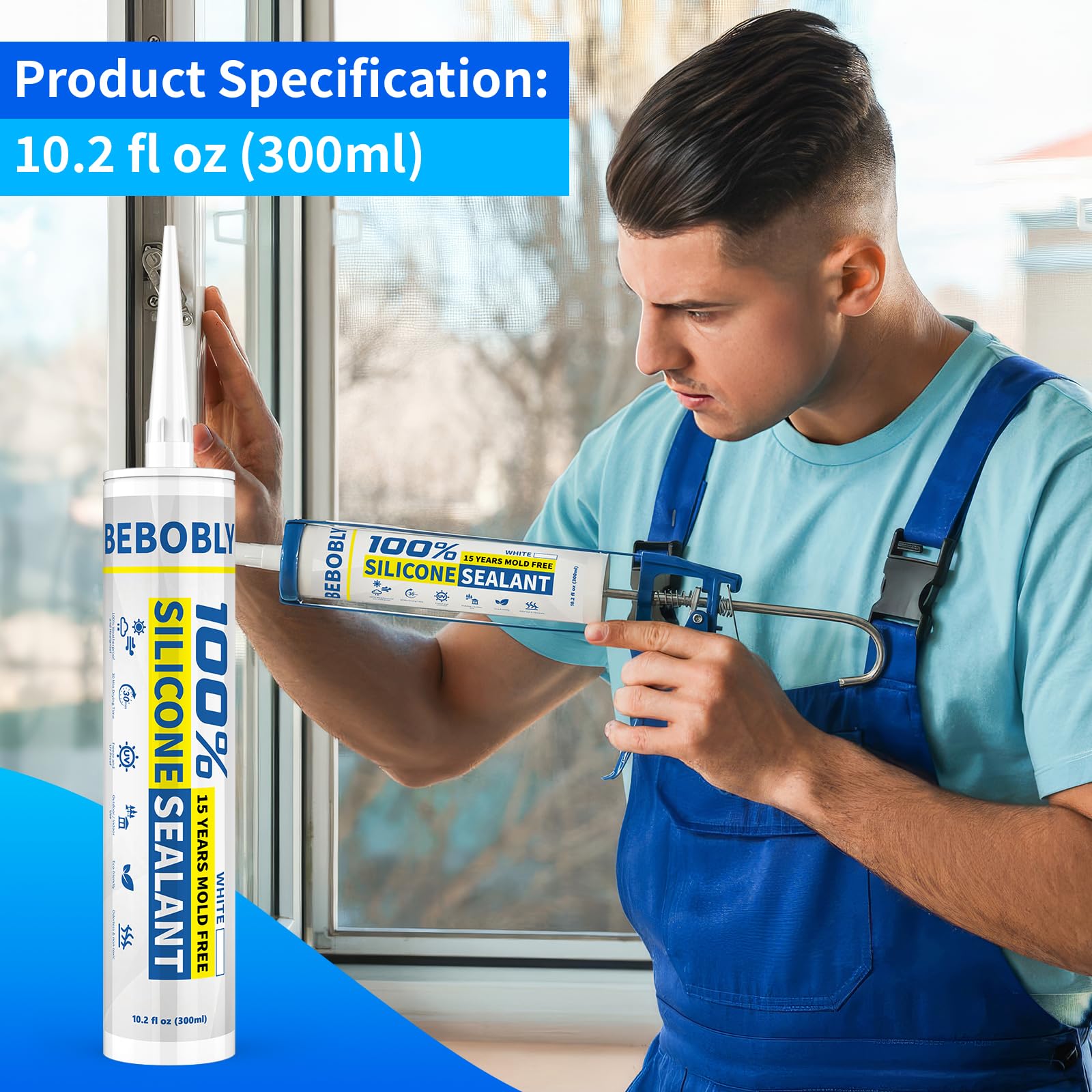 Snapklik.com : White Silicone Caulk & Sealant, 100% Waterproof Silicone ...