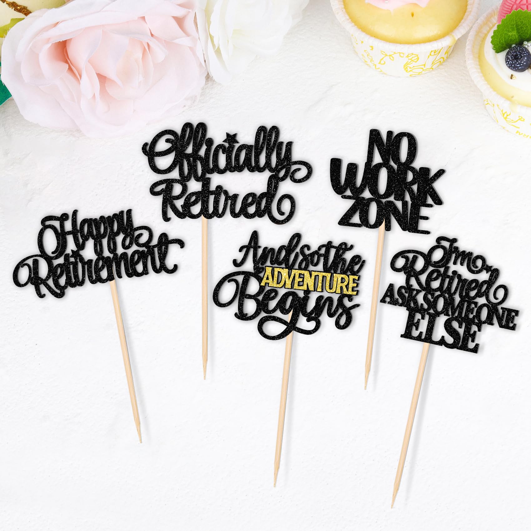 Snapklik.com : 30 PCS Happy Retirement Cupcake Toppers Officially ...